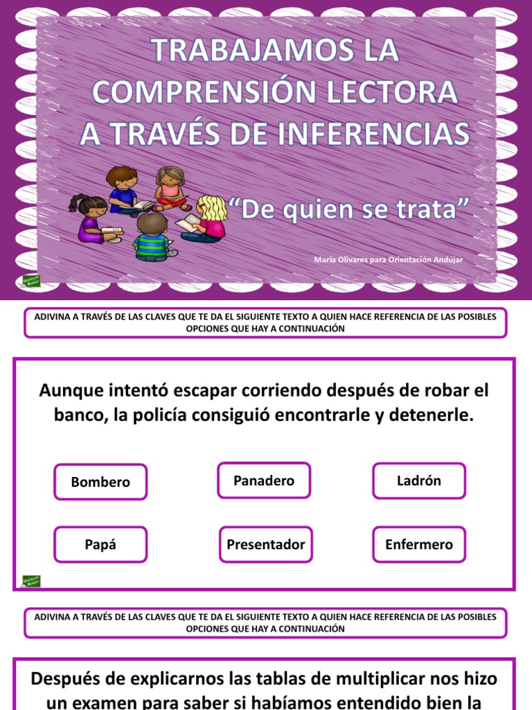 Inferencias para Comprensión Lectora | PDF | Alimentos