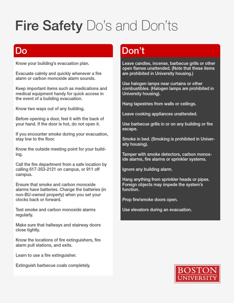 Fire Safety Dos and Donts | PDF