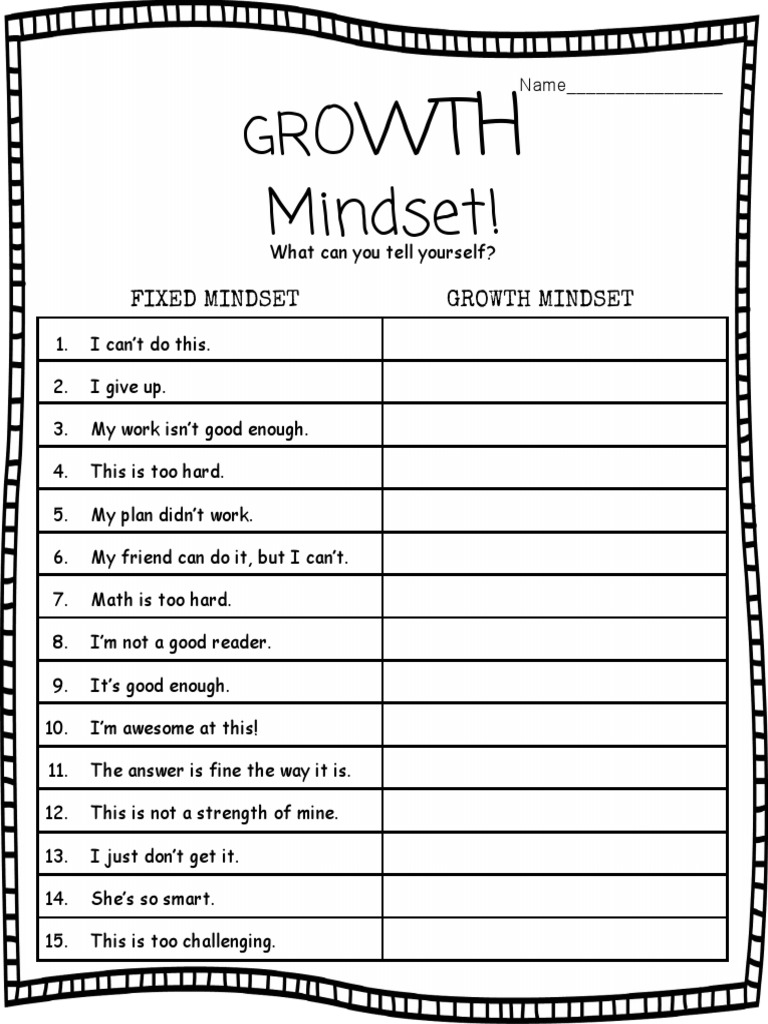 Mindset!: Fixed Mindset Growth Mindset | PDF