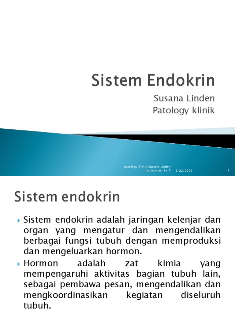 Patologi Klinik Pertemuan 3 Sistem Endokrin 2020 | PDF | Kesehatan Holistik | Sains & Matematika
