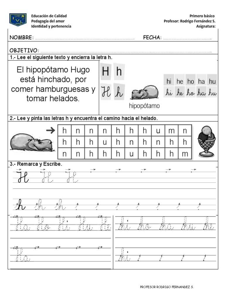 Letra H Educación