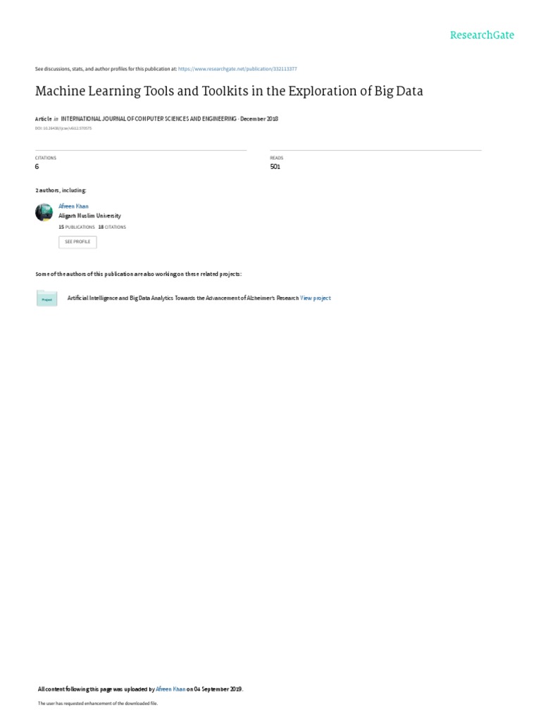 Machine Learning Tools and Toolkits in The Explora | PDF | Artificial ...