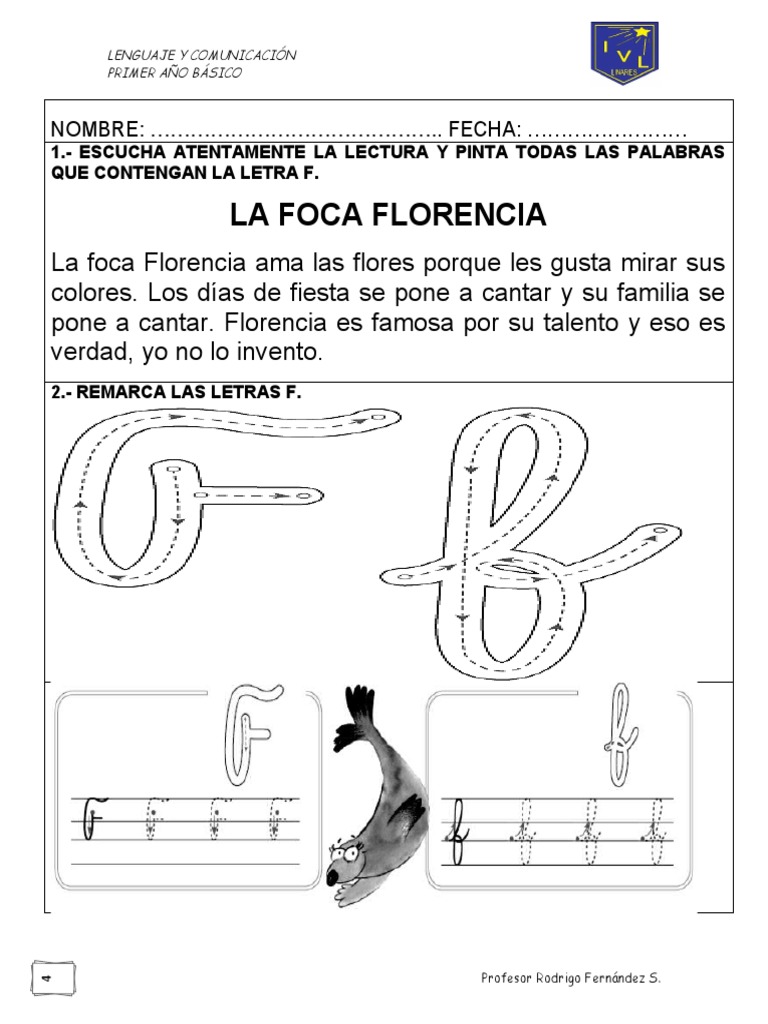 Guia Lenguaje Repaso Letra F | PDF | Artes del Lenguaje y Comunicación