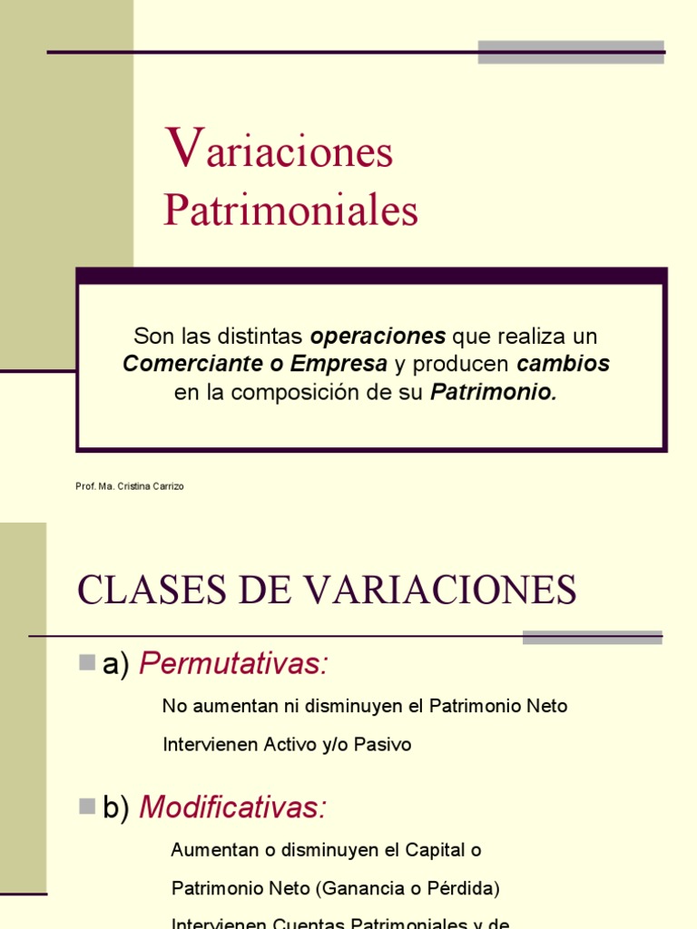 Variaciones Patrimoniales | PDF