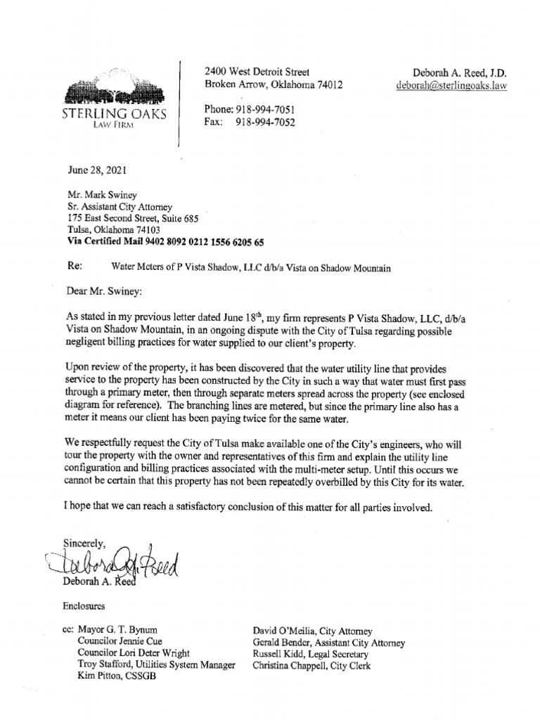 Vista Shadow Mountain Letter | PDF