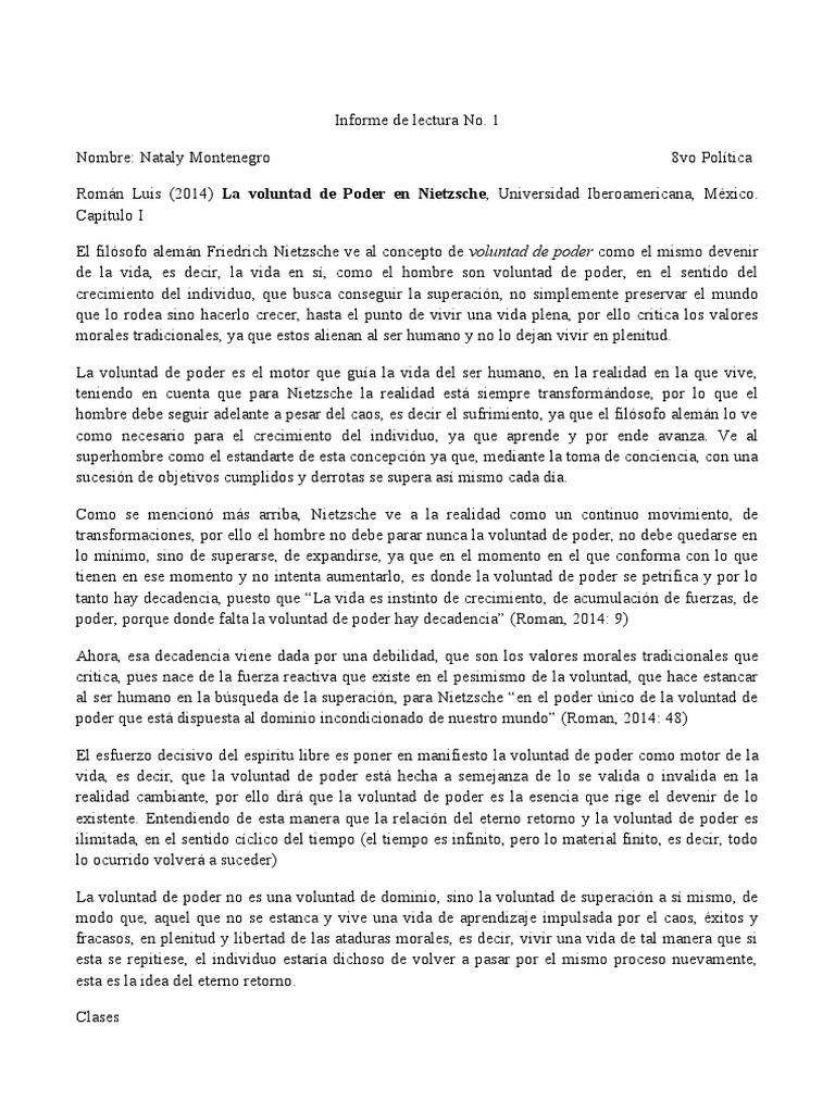 La Voluntad de Poder en Nietzsche | PDF | Friedrich Nietzsche | Vida
