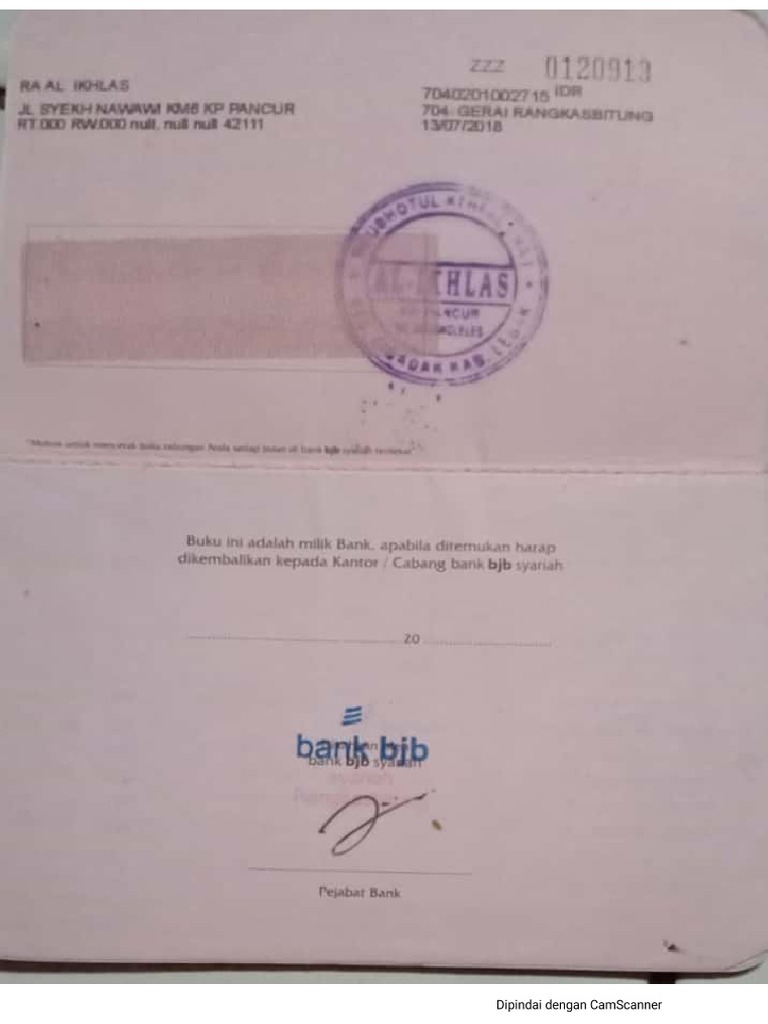 Rekening BJBS Al Ikhlas | PDF