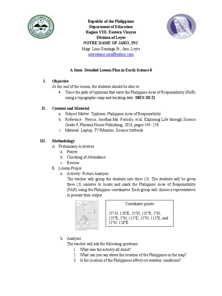 Lesson Plan in Science 8 - Typhoon | PDF | Tropical Cyclones | Storms