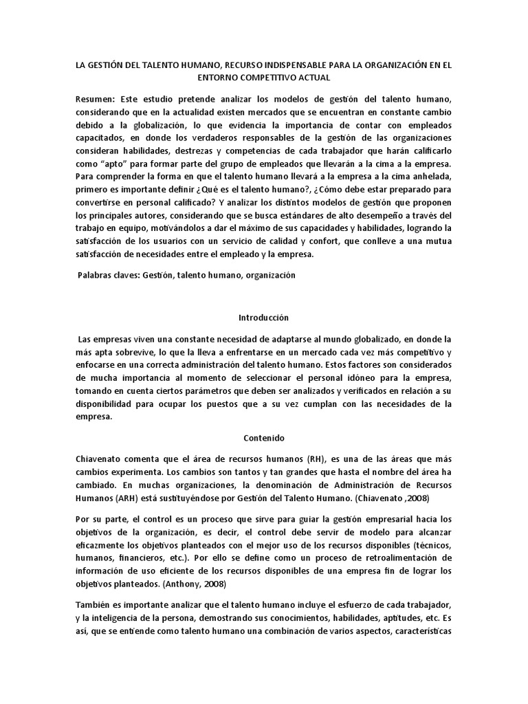 MODELOS GTH | PDF | Gestión del talento | Gestión de recursos humanos