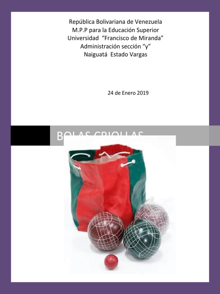 Bolas Criollas | PDF | Deporte del atletismo | Deportes