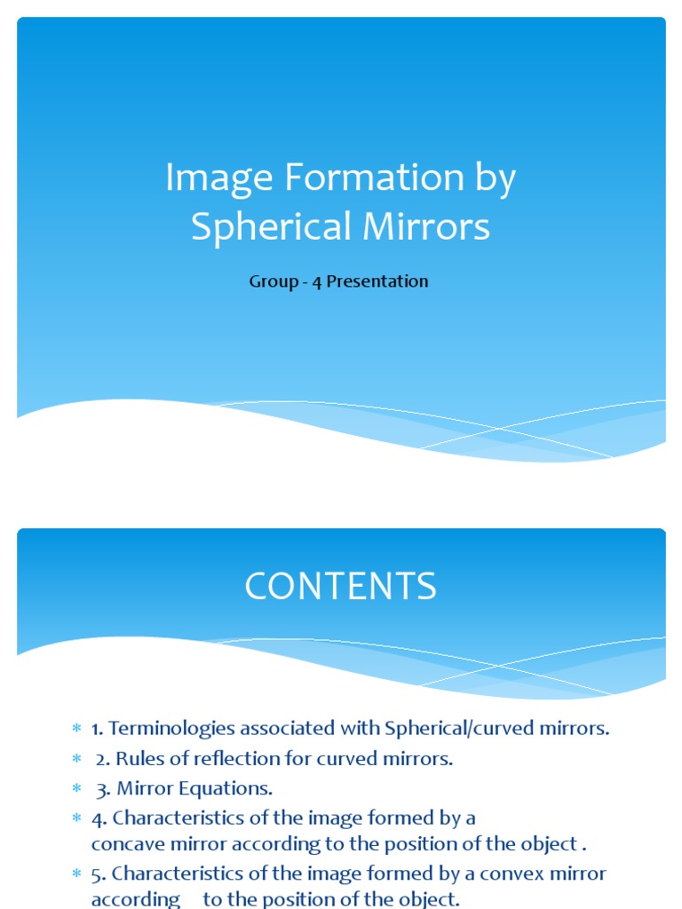 Image Formation by Spherical | PDF | Mirror | Sphere