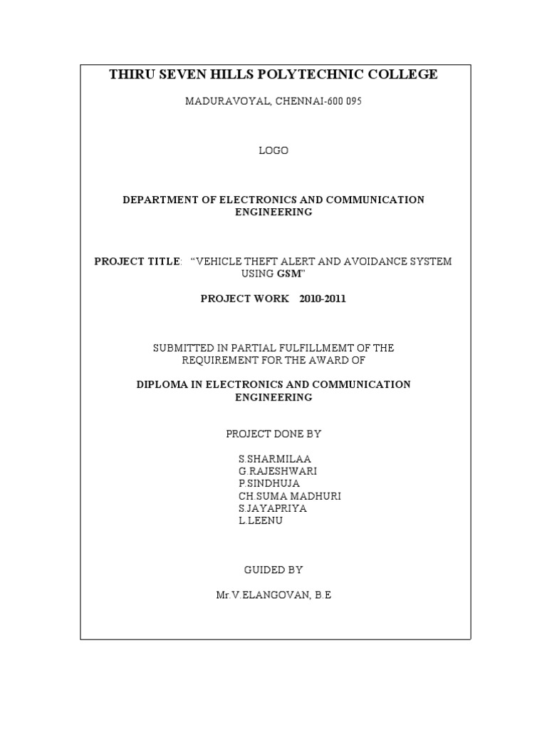 Thiru Seven Hills Polytechnic College | PDF | Science And Technology ...