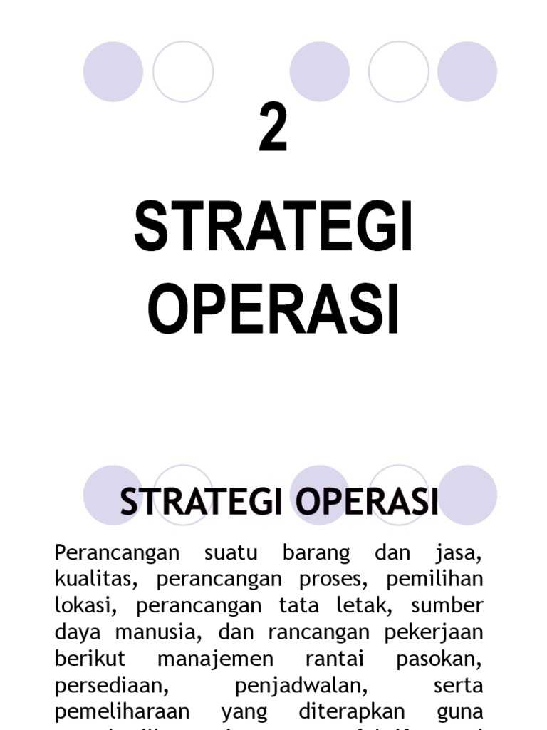 Strategi Operasi | PDF | Bisnis | Pengelolaan Keuangan & Uang