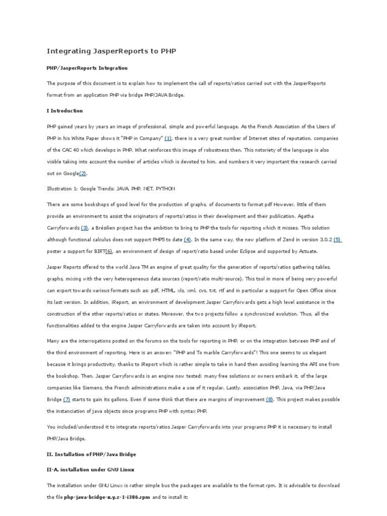 Integrating Jasperreports To Php Pdf Php Java Programming Language
