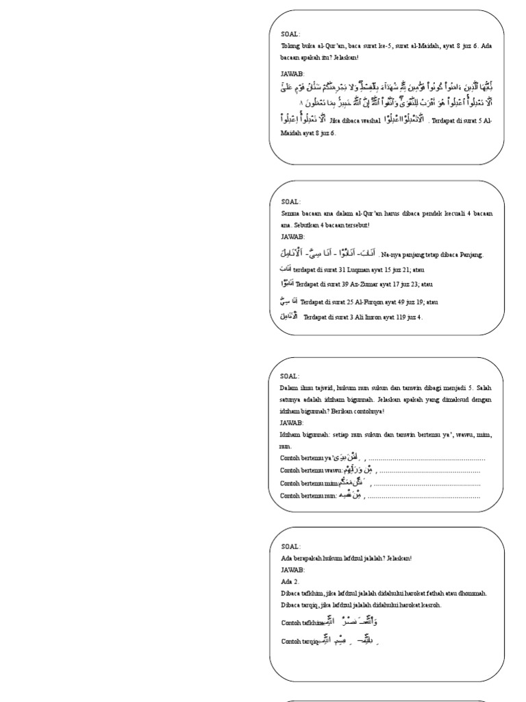 Soal Khataman | PDF | Seni & Disiplin Bahasa | Agama & Spiritualitas