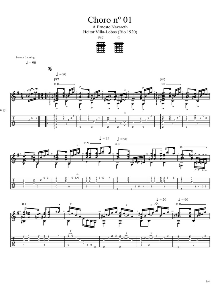 Choro Nº 01 - Heitor Villa-Lobos | PDF | Classical Music | Latin ...
