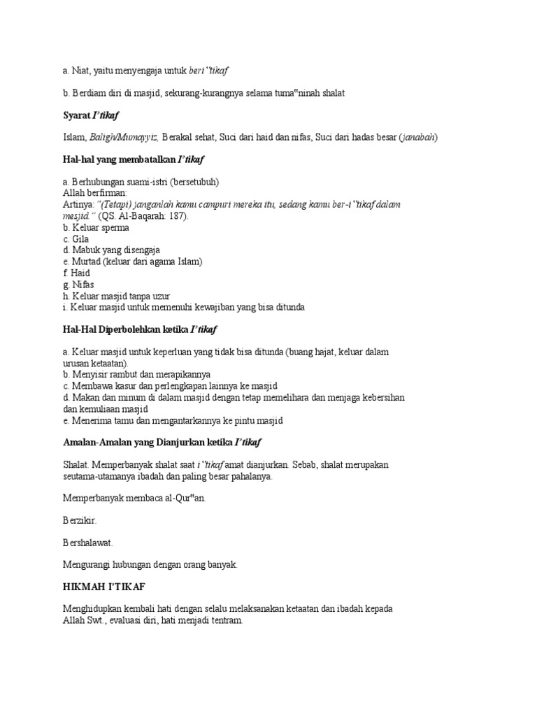Materi Iktikaf | PDF