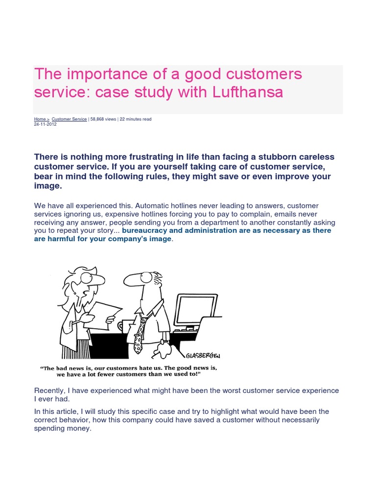 The Importance of A Good Customers Service - Case Study | PDF ...