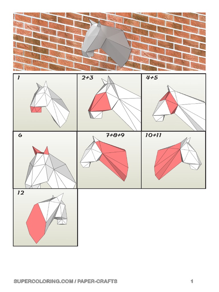 Horse Head Paper Crafts | PDF