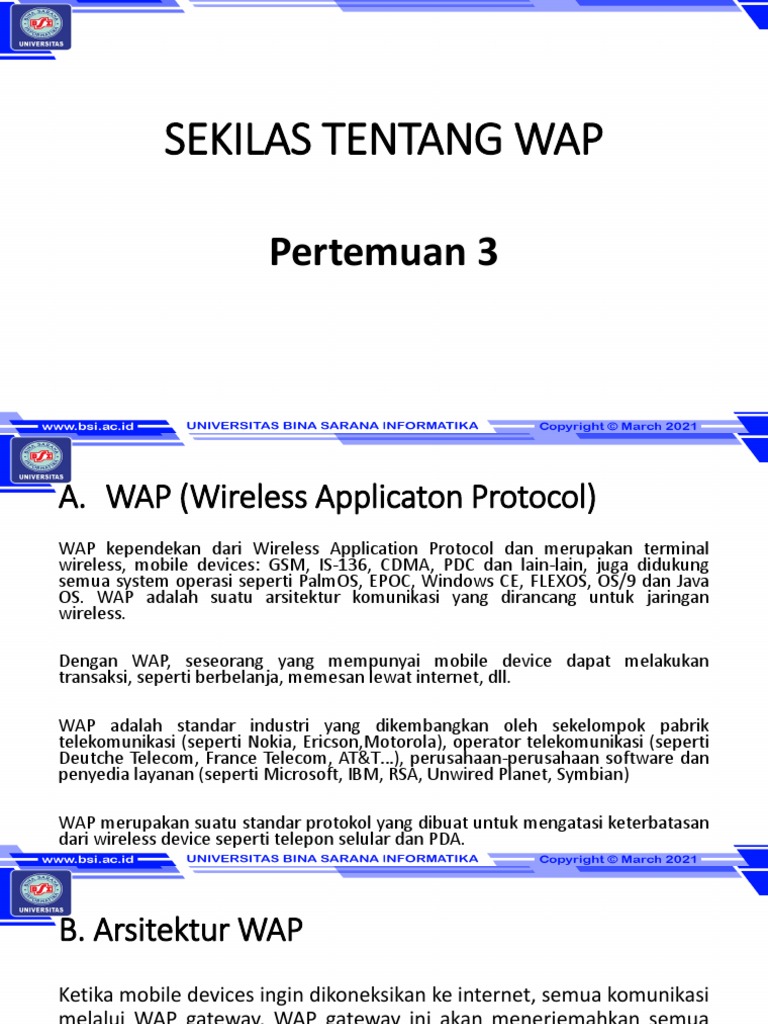 Sekilas Tentang Wap: Pertemuan 3 | PDF