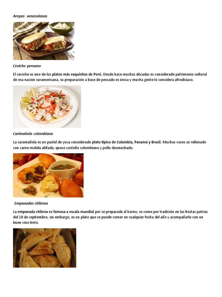 4 Comidas Tipicas de America | PDF