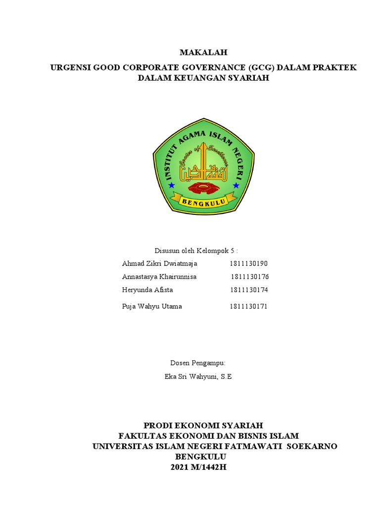 Urgensi Good Corporate Governance (GCG) Dalam Praktek Dalam Keuangan Syariah | PDF