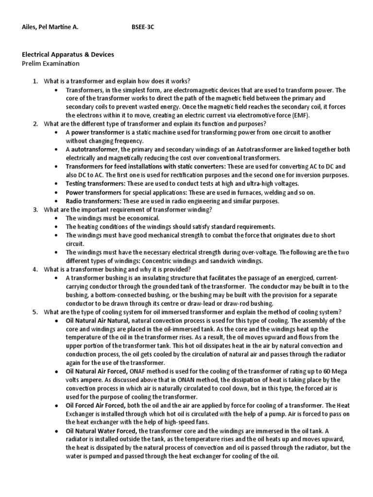 Electrical Apparatus and Devices | PDF | Transformer | Inductor