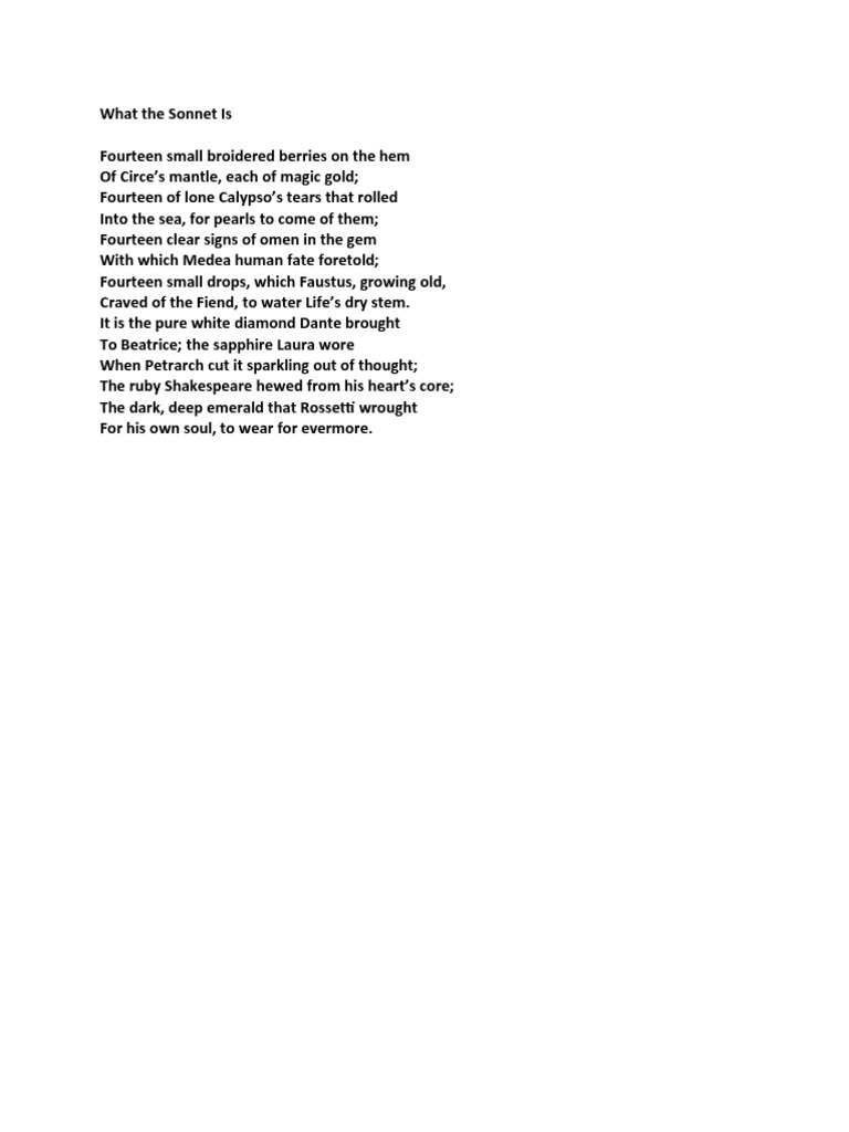 Activity (Sonnet 199) | PDF