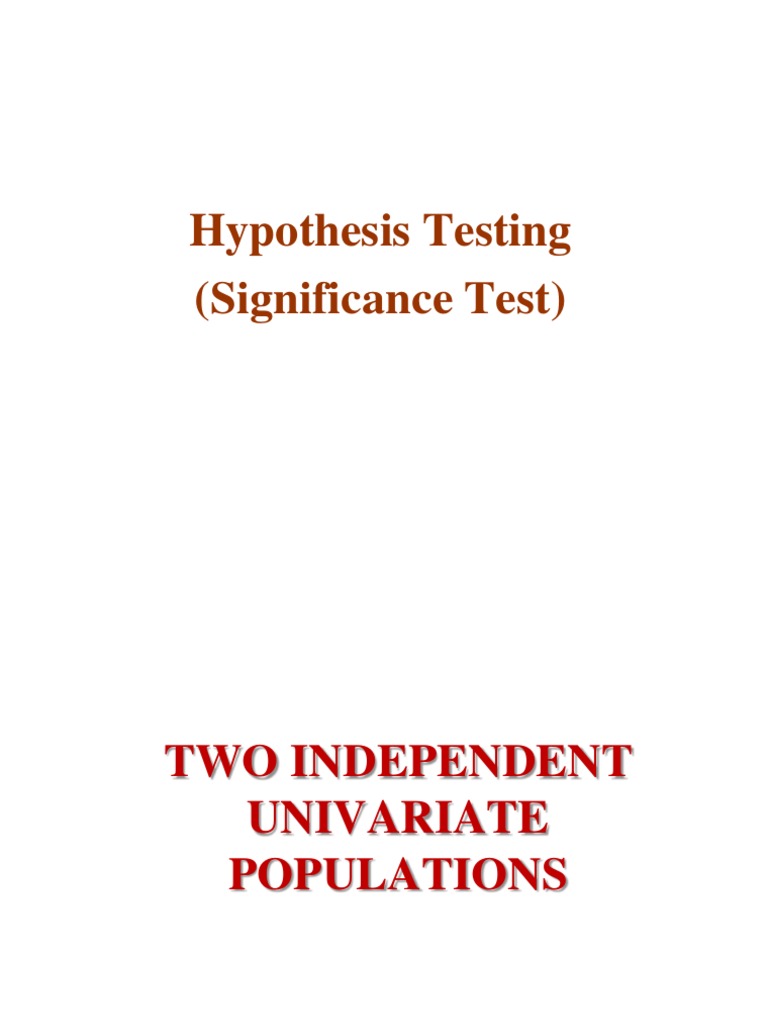 Testing of Hypothesis - Two Samples | PDF | Student's T Test ...