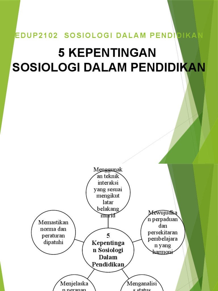 5 Kepentingan Sosiologi Dalam Pendidikan | PDF