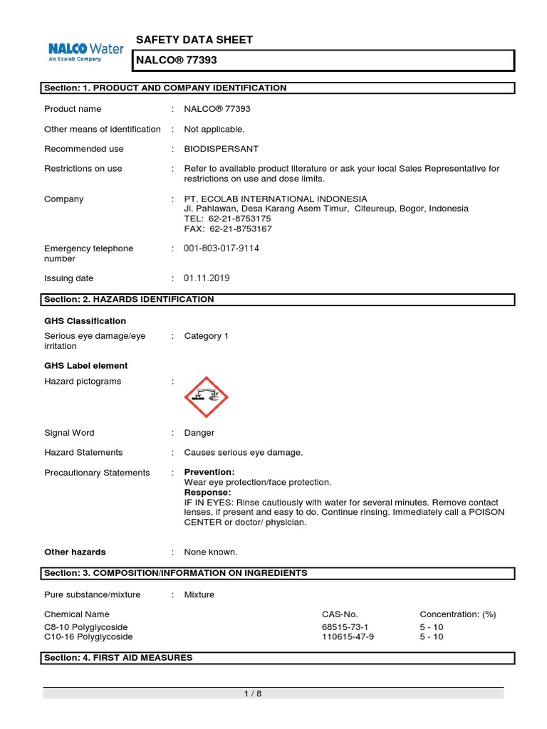 MSDS N77393 | PDF | Toxicity | Personal Protective Equipment
