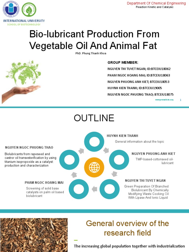 Bio-Lubricant Production From Vegetable Oil and Animal Fat ...