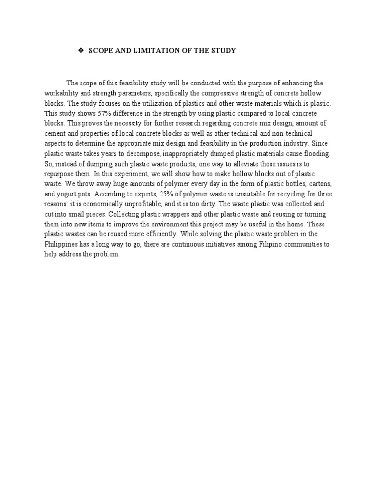 Scope and Limitation of The Study | PDF