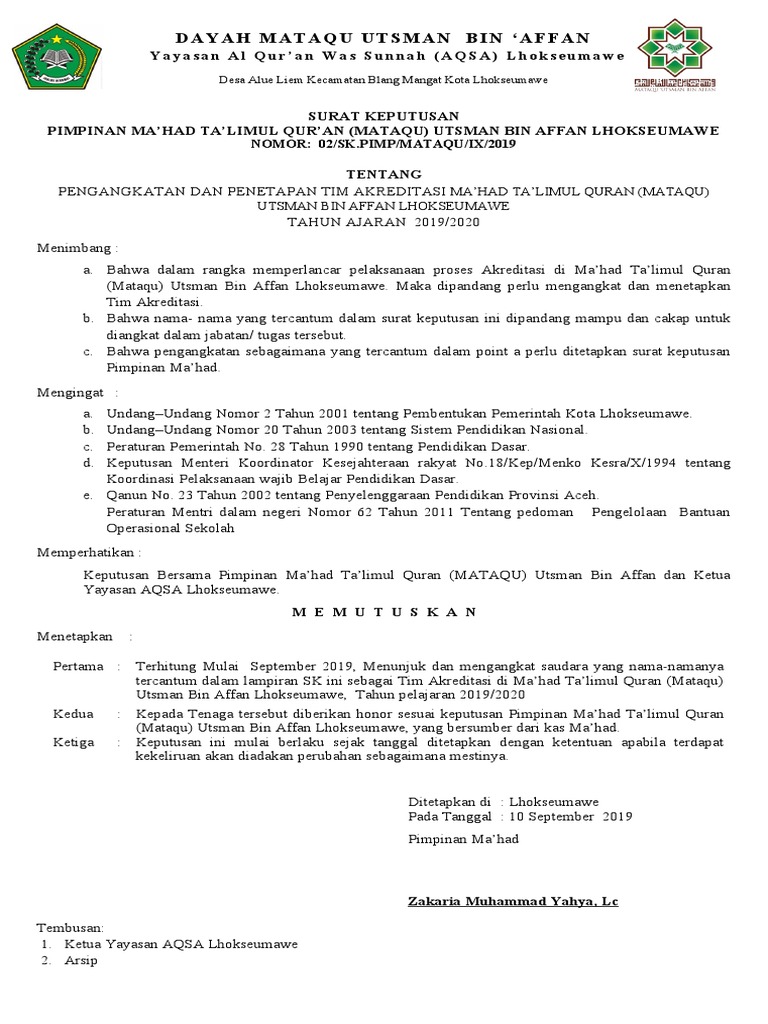 SK Satuan Tugas | PDF