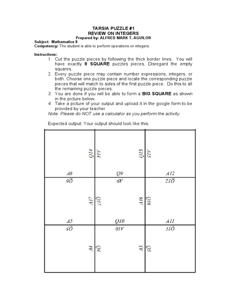 You Are Done If You Will Be Able To Form A BIG SQUARE As Shown 4. Take ...