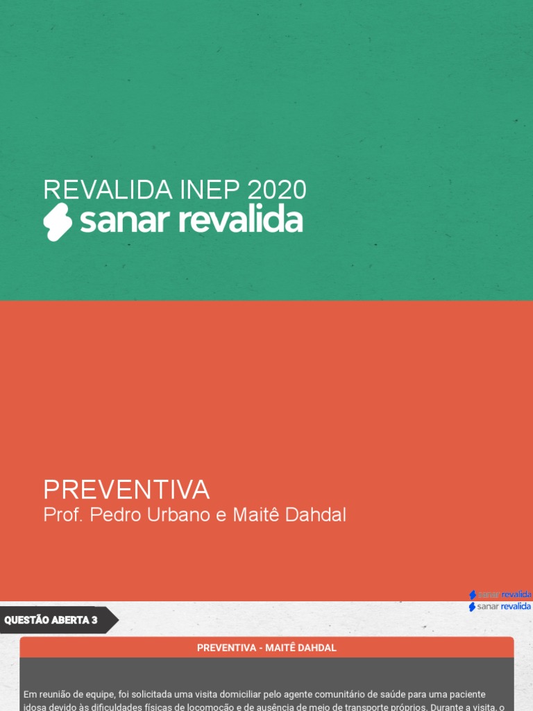 Prova Revalida INEP 2020 | Download grátis PDF | Câncer de próstata | Asma