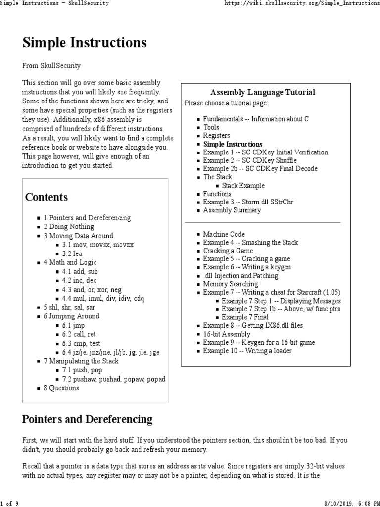 An Introduction to Common x86 Assembly Language Instructions | PDF ...