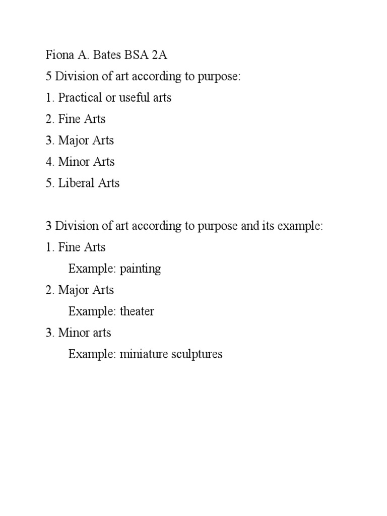 5 Division of Art According To Purpose | PDF
