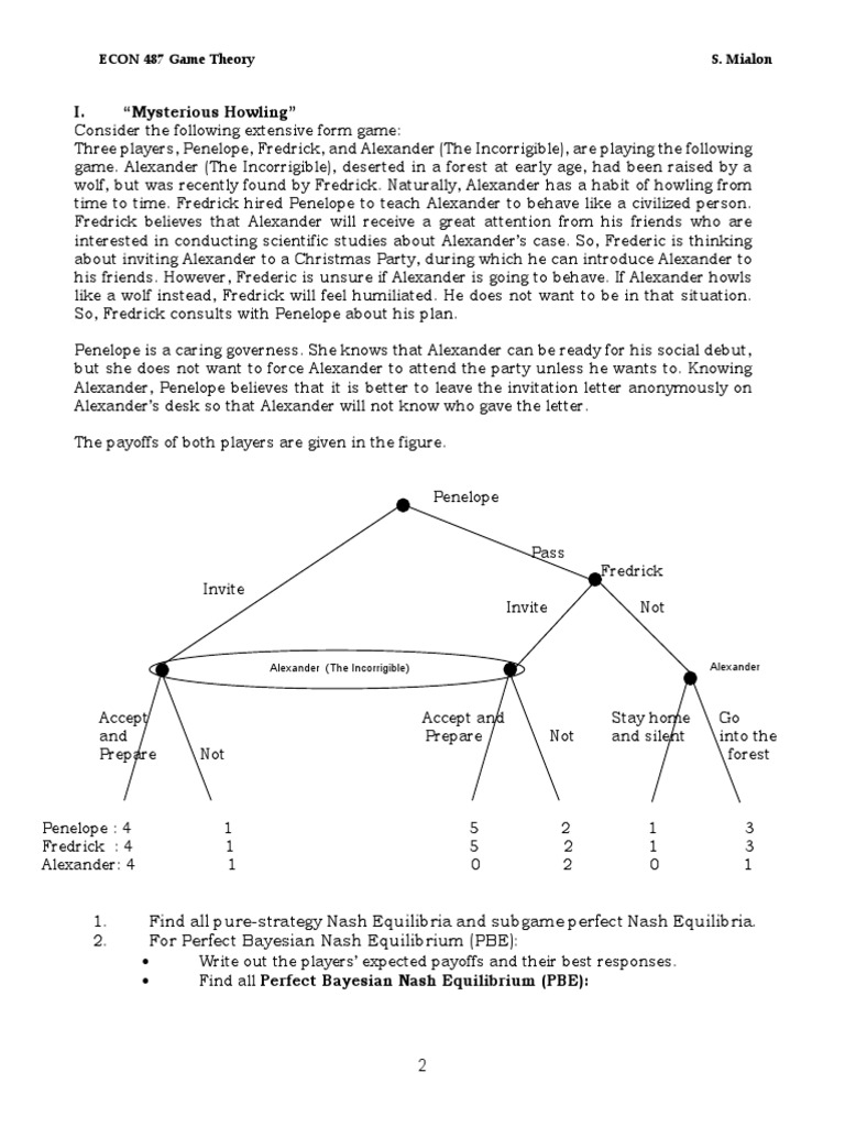 Game Theory Problem Set | PDF | Economics Of Uncertainty | Game Theory Game Theory Problem Set | PDF | Economics Of Uncertainty | Game Theory