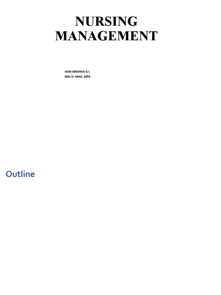 Nursing Management: Hari Krishna G L MSC N, Mha, Mpa | PDF | Defamation ...