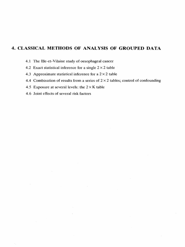Classical Methods of Analysis of Grouped Data: X X X X | PDF | P Value ...