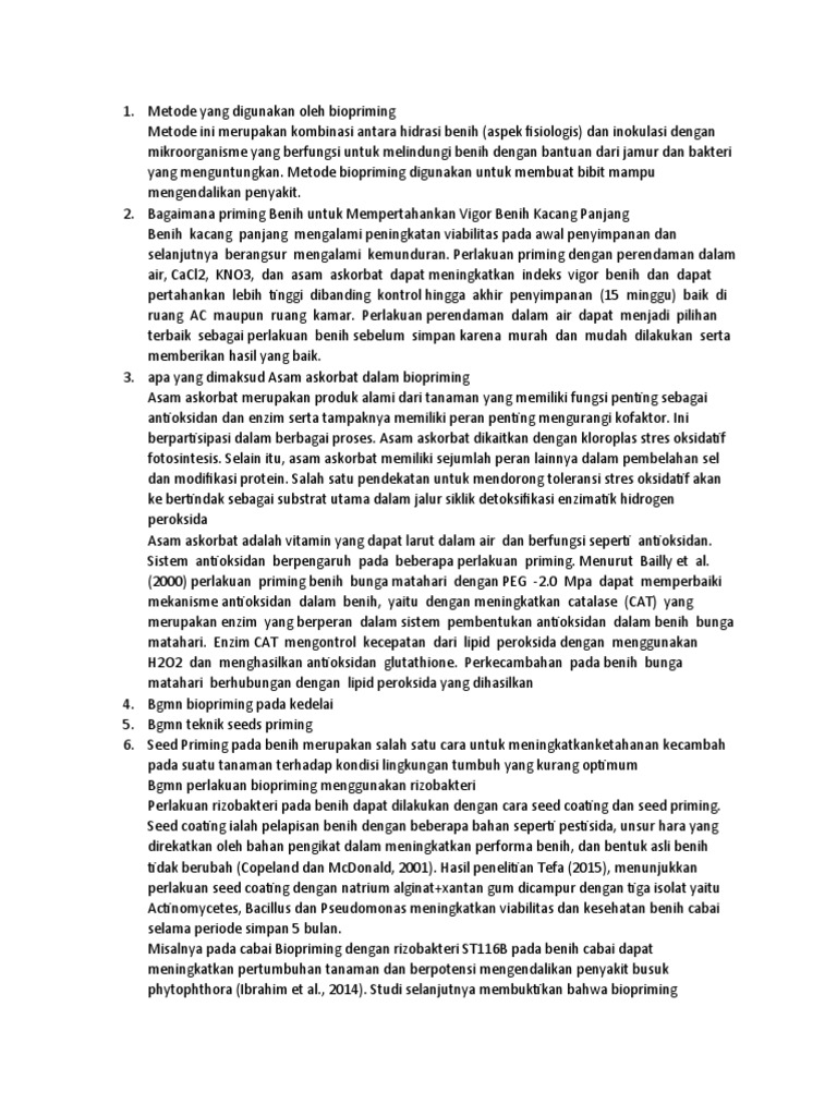 Pertanyaanbiopriming | PDF | Kesehatan Holistik