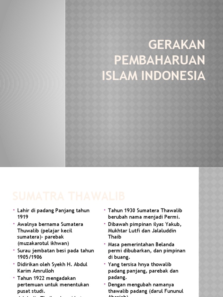 Gerakan Pembaharuan Islam di Indonesia | PDF