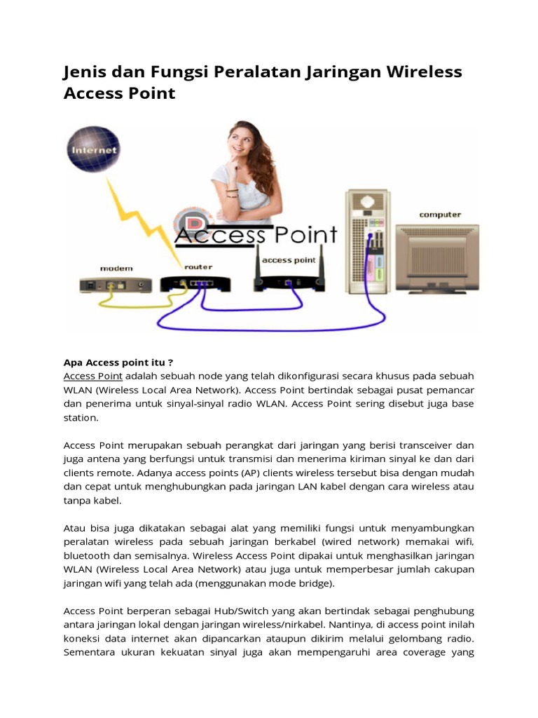 Jenis dan Fungsi Access Point Jaringan | PDF | Bisnis | Komputer