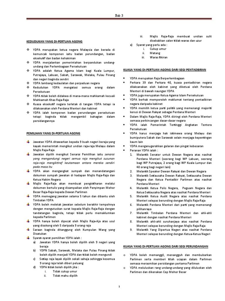 Nota Lengkap - YDPA & MRR (DONE) | PDF