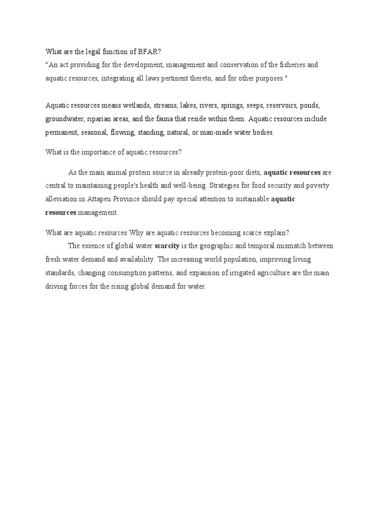 What Are The Legal Function of BFAR | PDF | Fish And Humans | Natural Environment