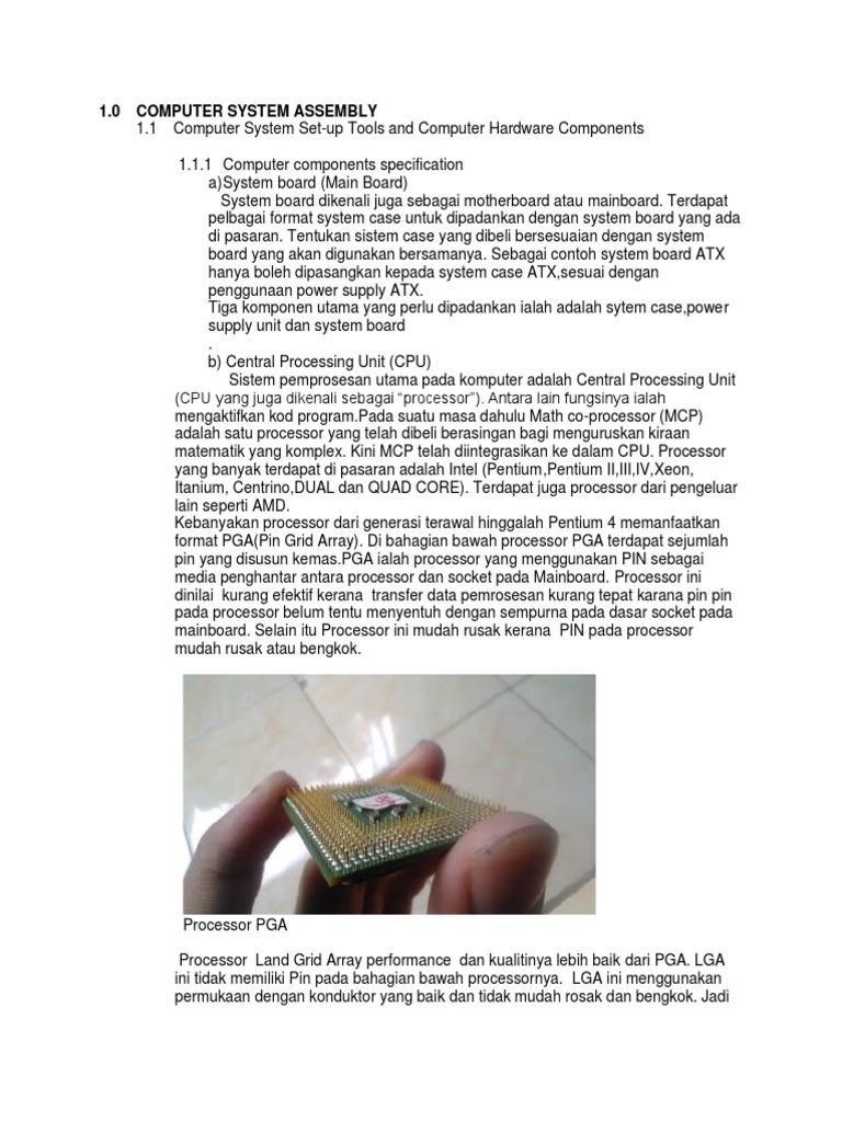 1.0 Computer System Assembly | PDF