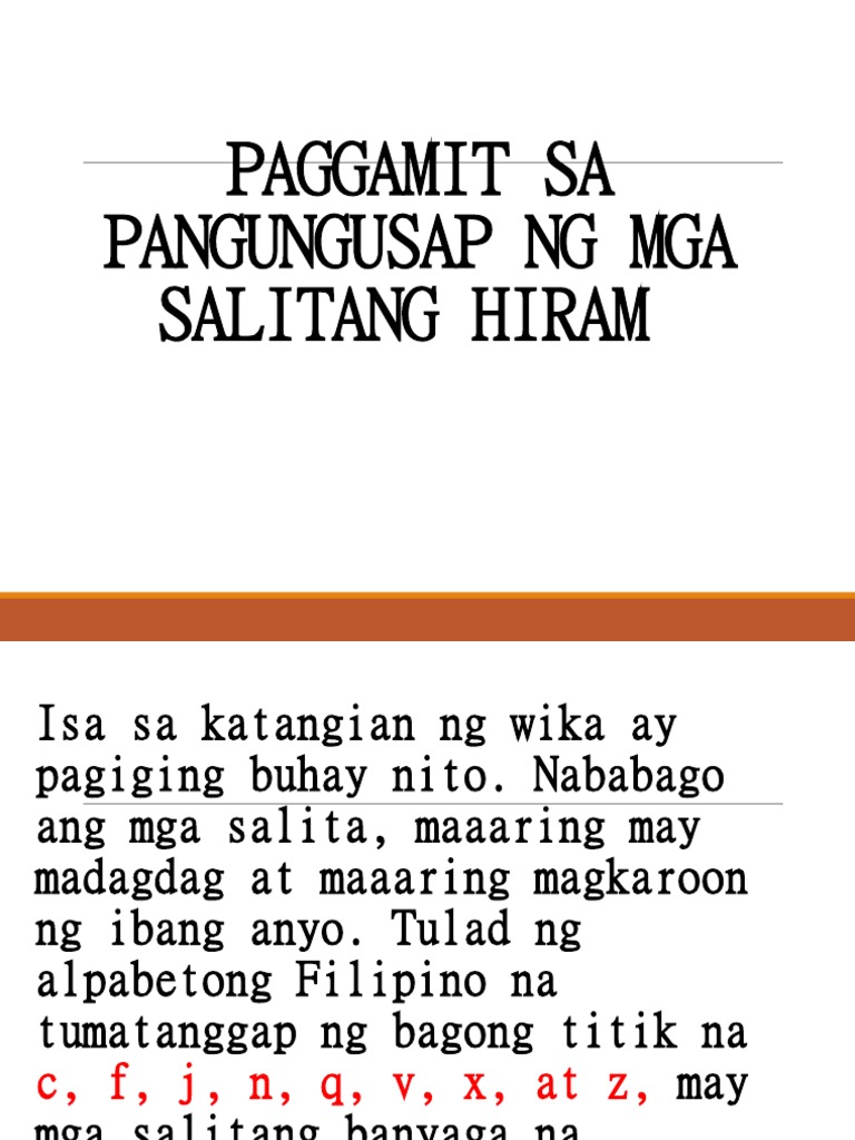 Salitang Hiram | PDF
