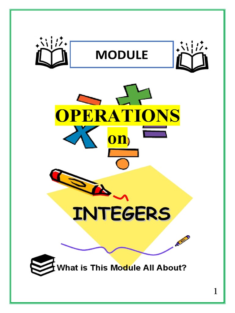 Module - Operations of Integers | PDF | Numbers | Division (Mathematics)