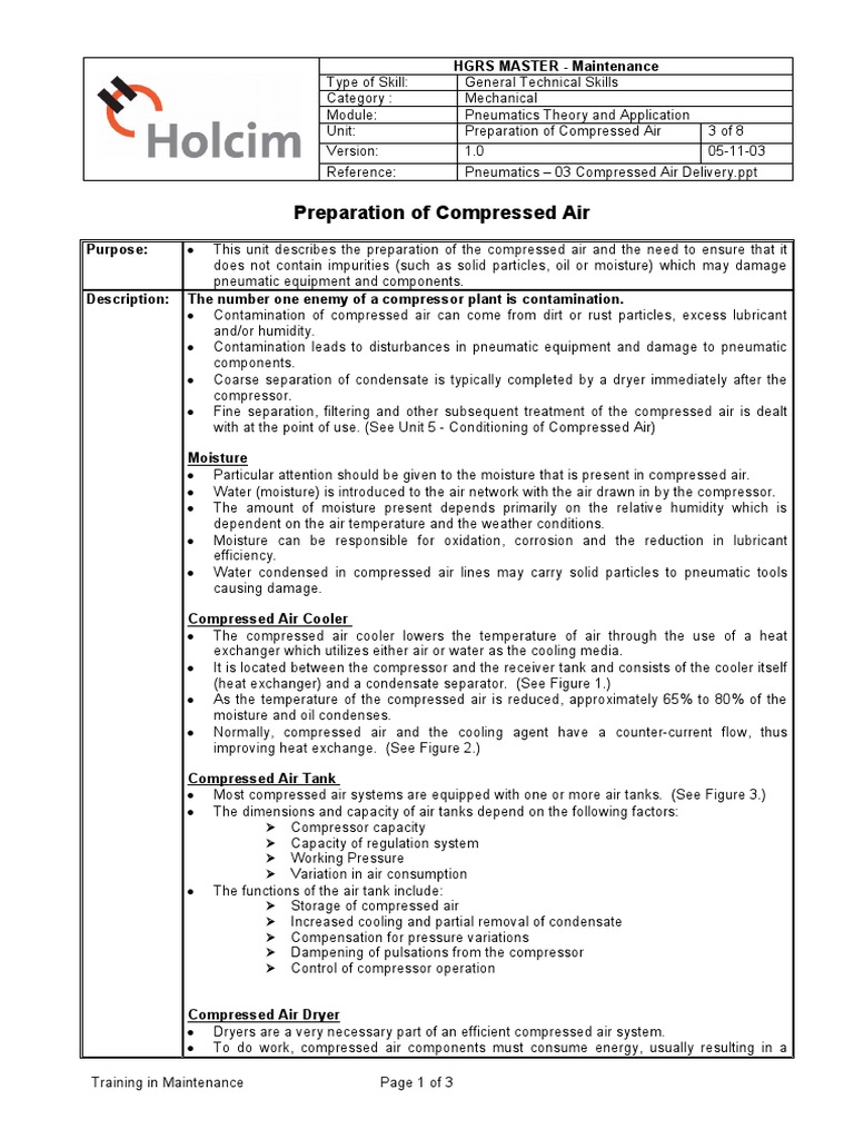 03 Preparation of Compressed Air | PDF | Clothes Dryer | Engineering ...
